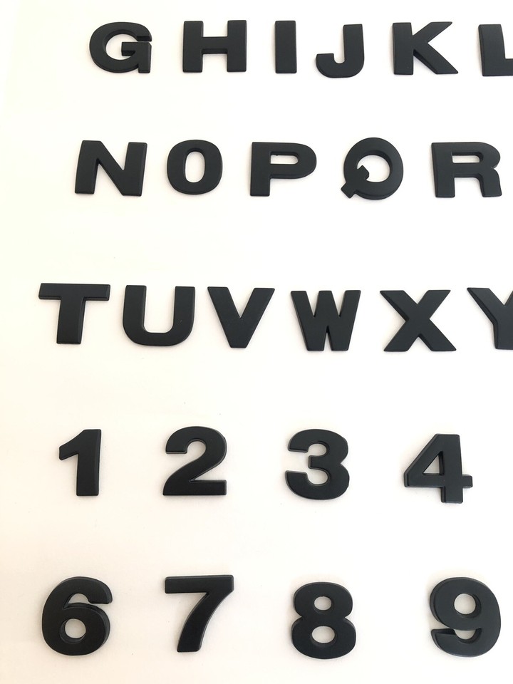 Black QUALITY METAL 3D Self-adhesive Letter number car badge emblem ...