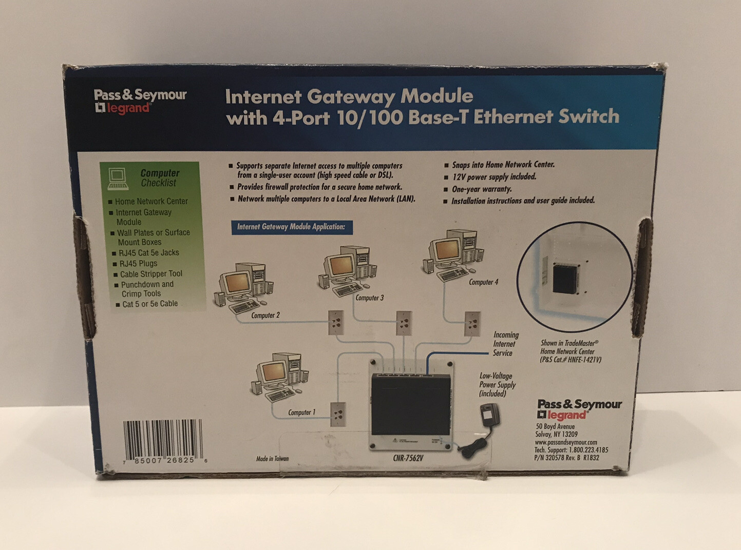 Legrand CNR-7562V Internet Gateway Module w/4-Port 10/100 Base-T ...
