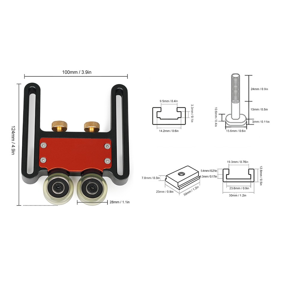 Table Saw Stock Roller Woodworking Double Wheel Sliding Feeding Guide ...