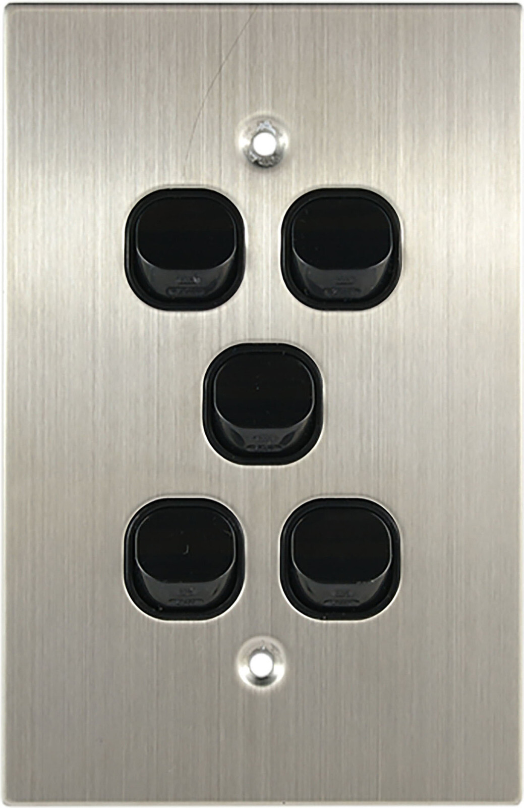 Connected Switchgear Stainless Steel 5 Gang Light Switch Black | SS ...