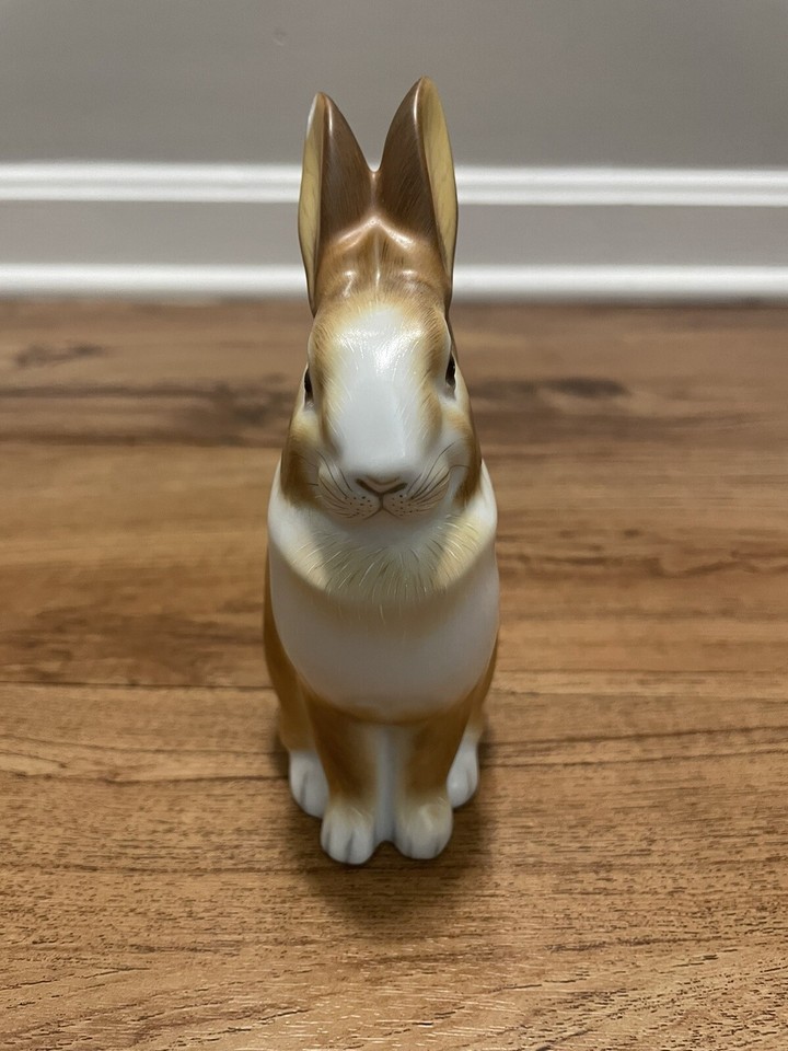 HEREND BROWN SITTING BUNNY FIGURINE,NATURAL MATTE, 5.5” tall, 3” long ...