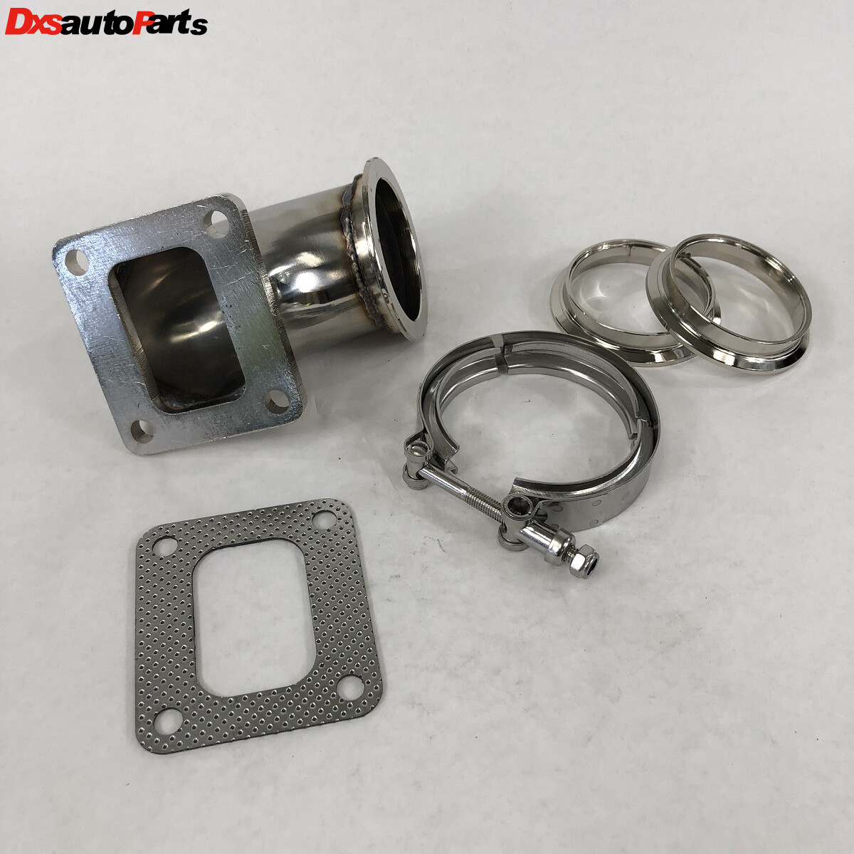 T4 4-Bolt to 3" V-Band Turbo Charger Flange Adapter Kit 90 Degree ...