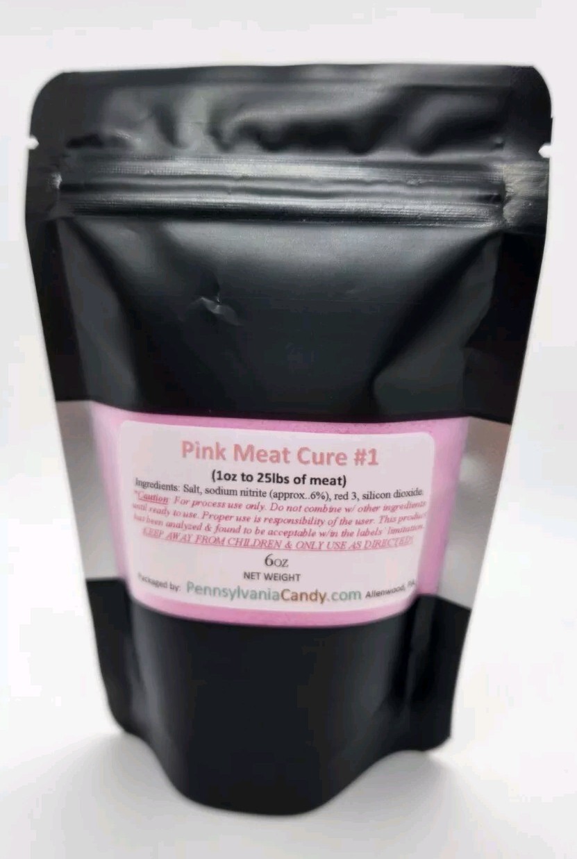 6 oz PINK MEAT CURE Curing Salt Instacure Prague #1 Smoke Butcher Cures ...