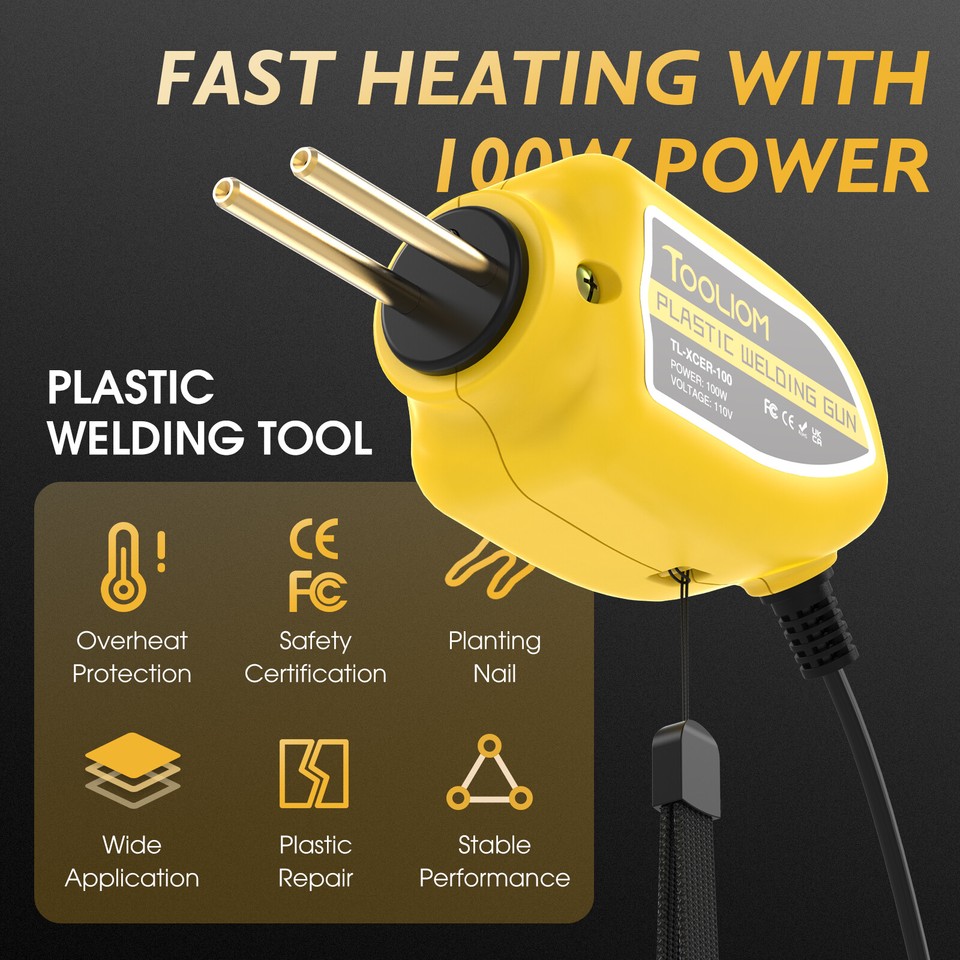 100W 110V Portable Plastic Welder Hot Stapler Plastic Repair Kit ...