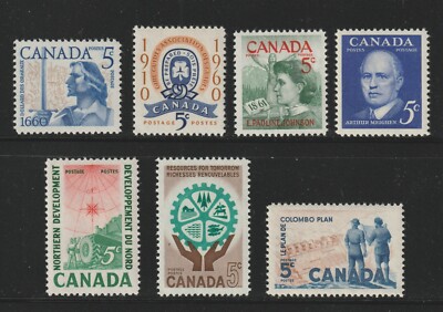 Canada Year Group 1960-1961, Complete Set of 7 Different Stamps, MNH ...