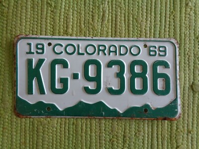 1969 Colorado License Plate 69 CO Tag KG-9386 | eBay