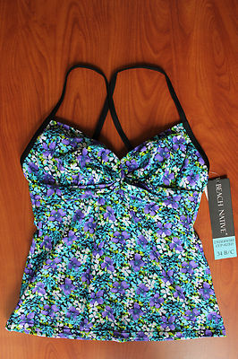 NEW WOMENS BEACH NATIVE TANKINI SWIM TOP BRA CUP SZ 34B/C, 34D/DD, 38B ...