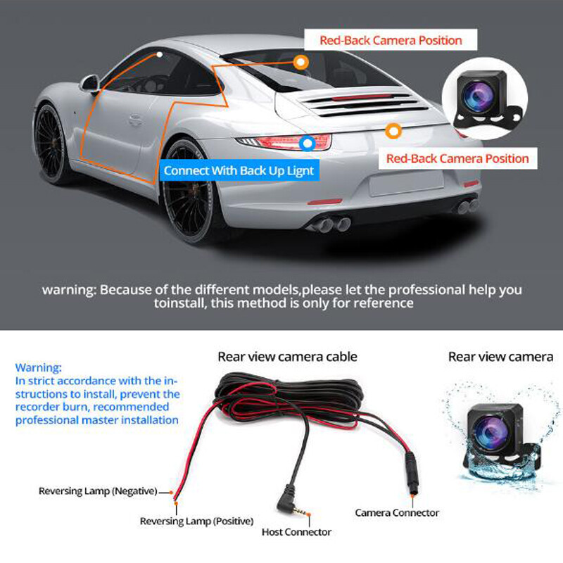 10 inch GPS Dual Lens Auto Dash Cam Rear View Mirror Backup Camera DVR ...