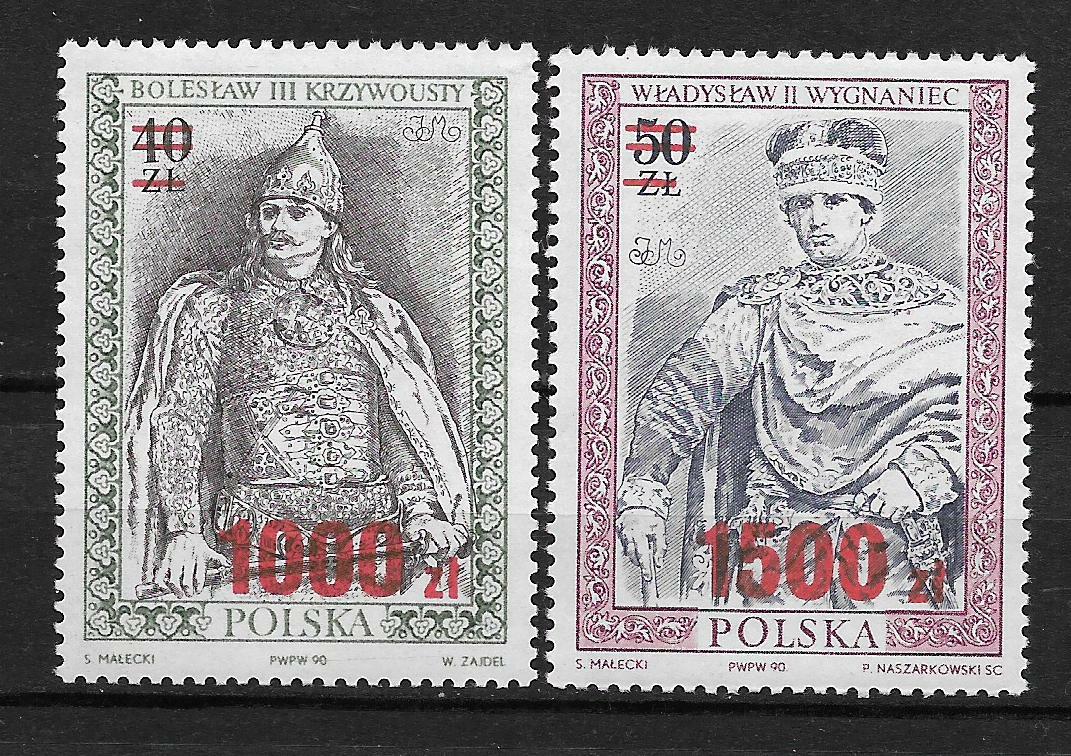 Polska, Poland Fi. 3167/68 ** Kings of Poland Mi. 3315/16 MNH | eBay