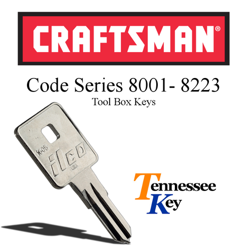 Craftsman toolbox key / Llaves / Cut by keys code / key code Series ...