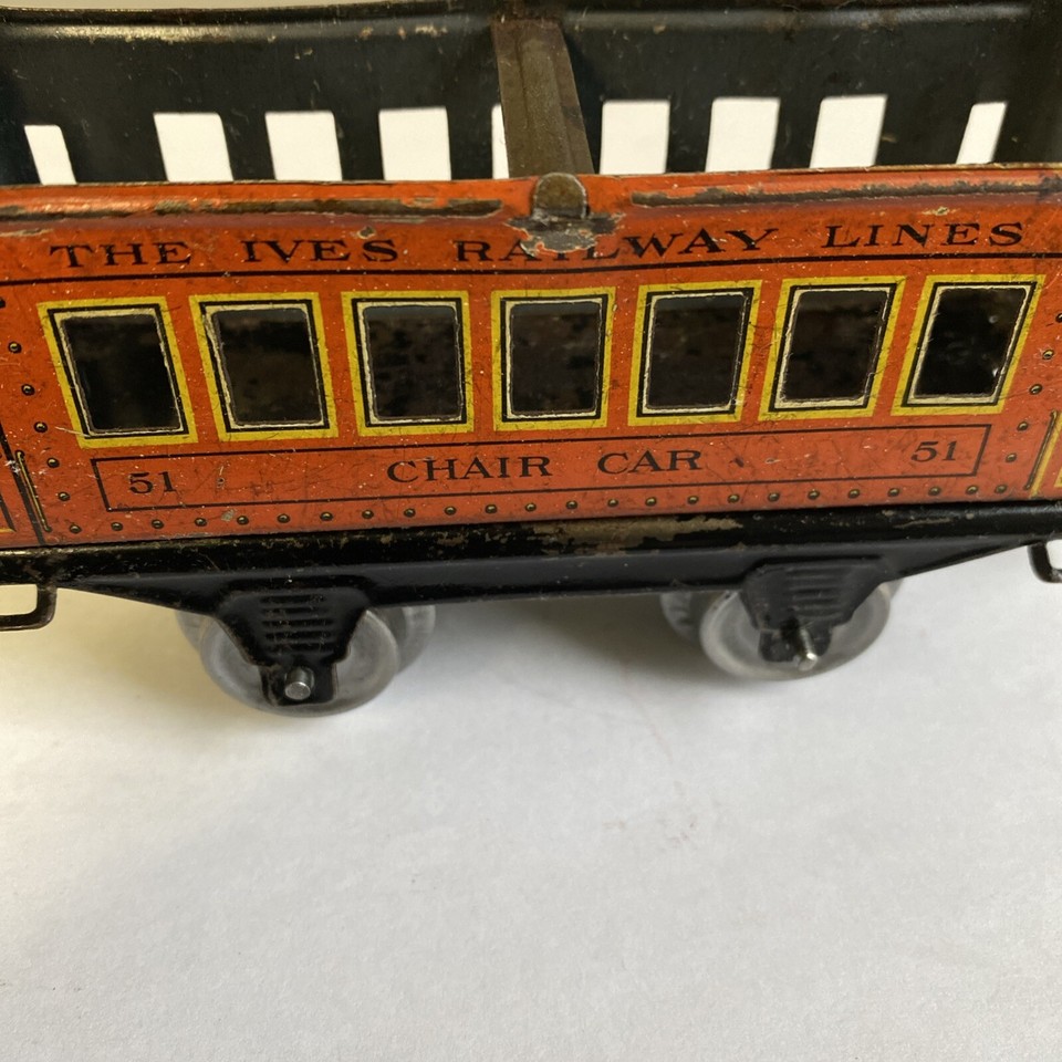 IVES O Gauge #51 Chair Car for PARTS OR RESTORATION Model Train Tin ...