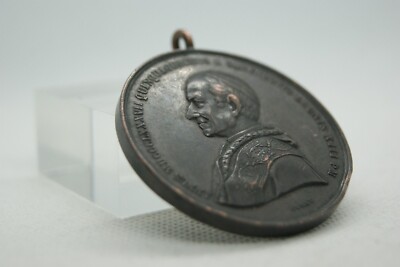 1887 - LEO XIII POPE VATICAN BRONZE MEDAL 5TH ANNIVERSARY ROMA PONTIF ...