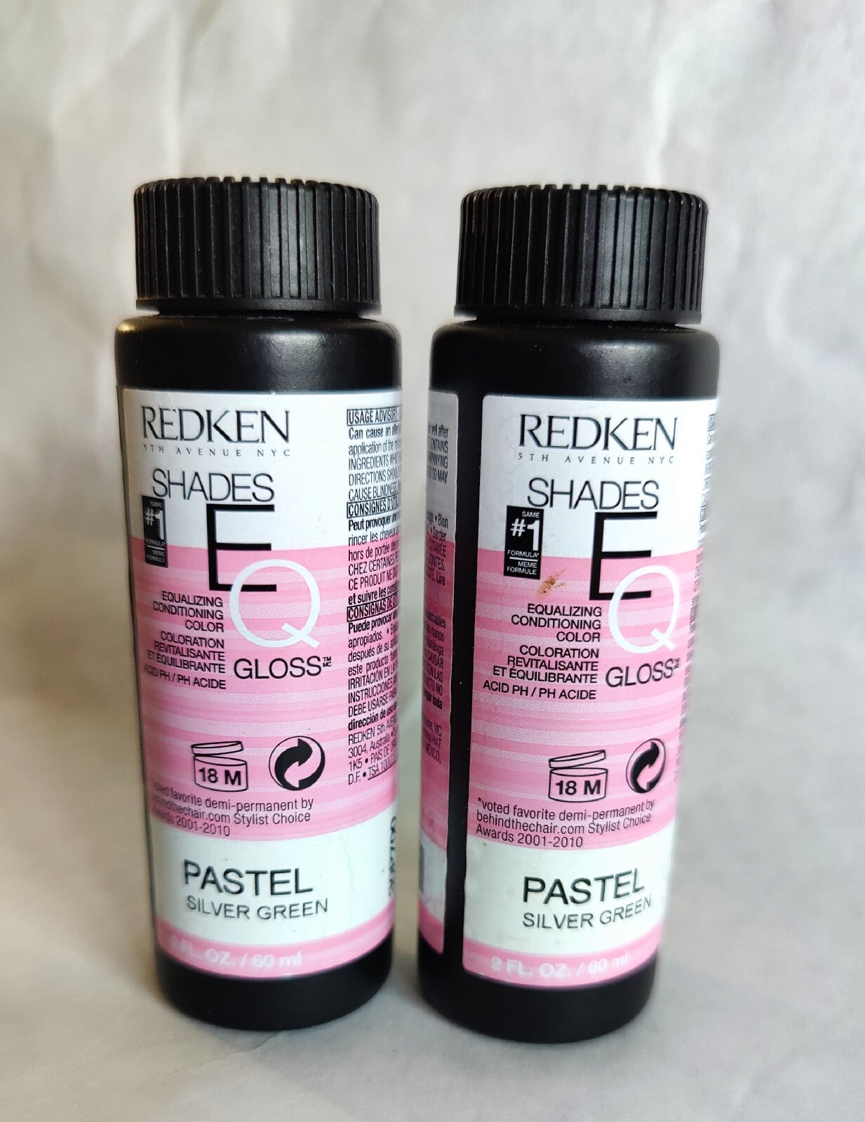 2 LOT Redken Shades EQ PASTEL Silver Green Conditioning Color Gloss 2oz ...