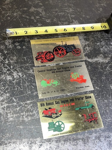 Vintage Central Hawkeye Gas Engine Tractor Show Plaques Hit Miss Waukee ...