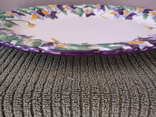 Temptations By Tara Figural Floral Pansies Serving Platter Handles PPP ...