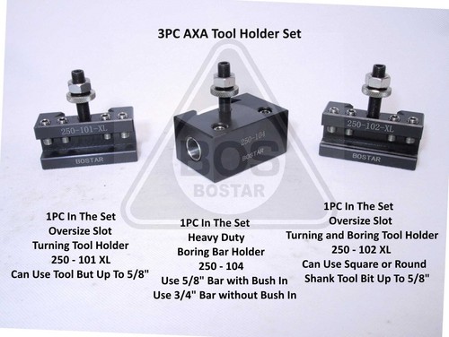 BOSTAR New Listing AXA Tool Post Tool Holder Oversize Slot 3PC Set For ...