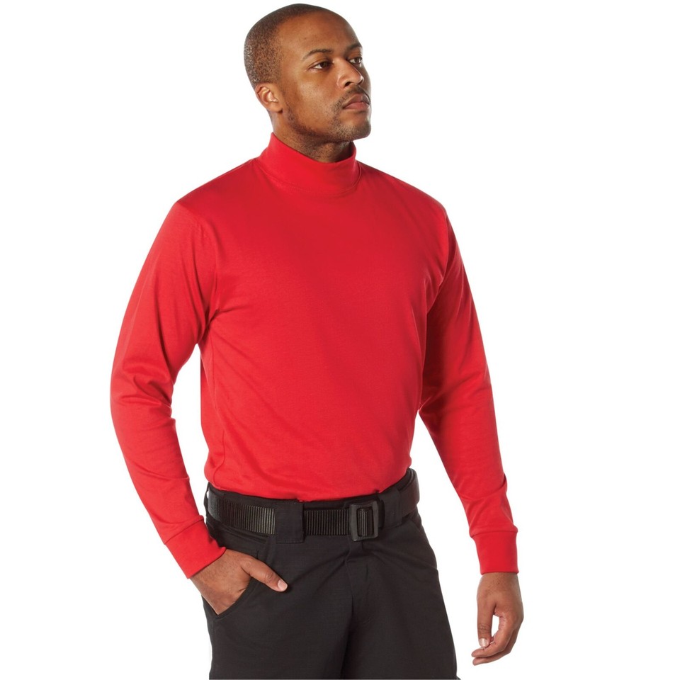 Rothco Turtleneck Warm High Collar Neck Uniform Long Sleeve Mock Shirt ...