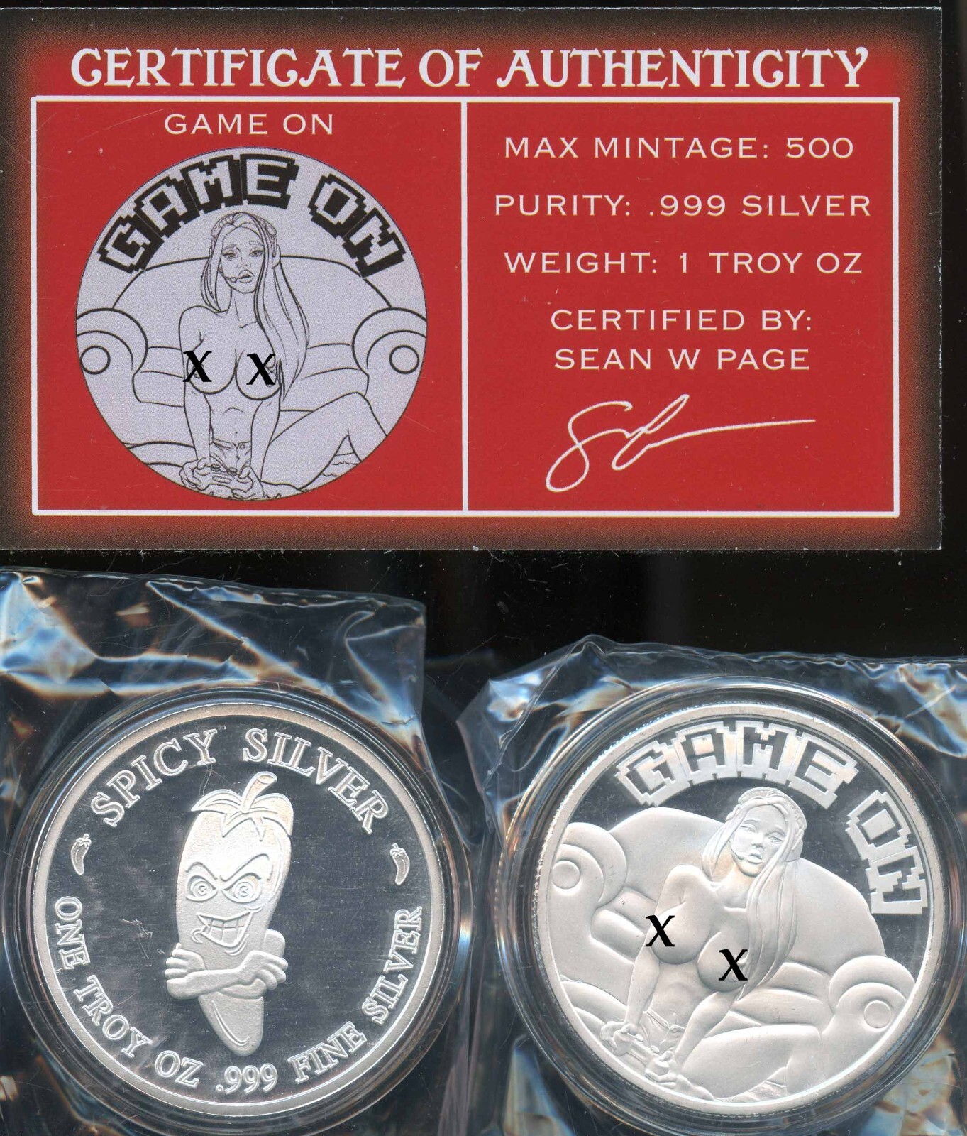 STL Mint Spicy Silver Game On 1oz .999 silver Round w/ COA LTD 500 30th ...
