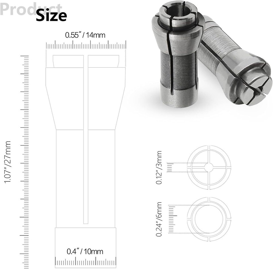 4 Pack Die Grinder Collet Grinding Machine Clamping Collet Adapter 14 ...