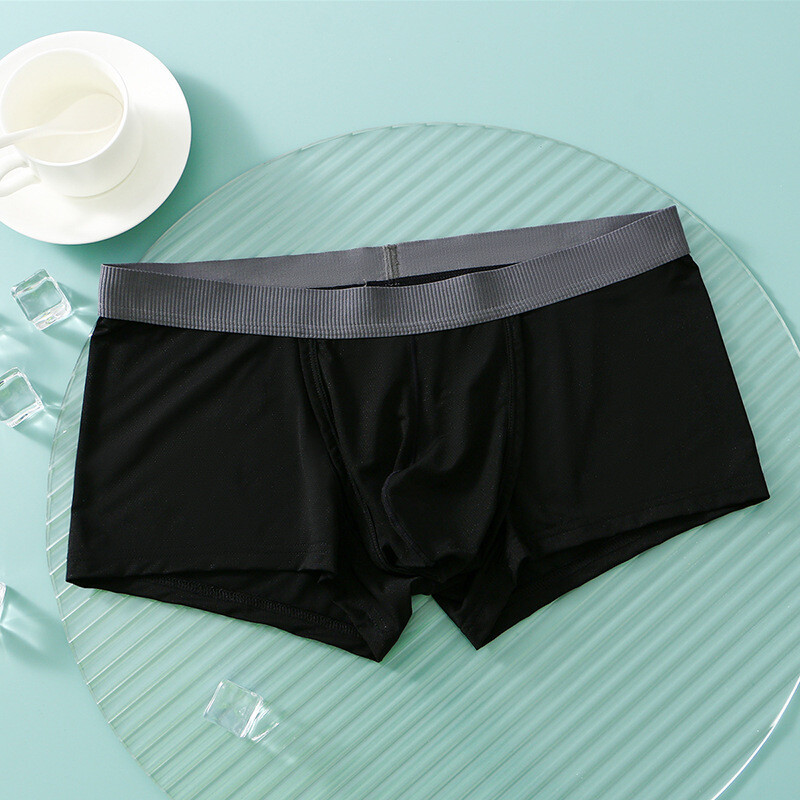 Sexy Men's Cool Breathable Underwear Soft Ultra-thin Boxer Brief Trunks ...