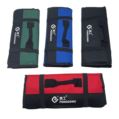 For Electricians Mechanic Wrench Tool Bag Portable Pouch Roll up Multi ...