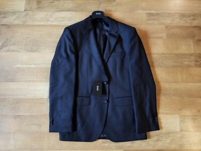 HUGO BOSS 38 R solid black "The James4" 100% wool blazer $595 sport ...