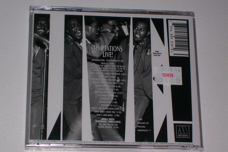 The Temptations: Live! [Remaster] (CD, 1999, Motown Records) Brand New 731454951524| eBay