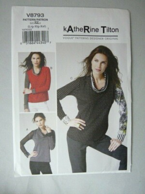 Vogue Sewing Pattern 8793 Katherine Tilton Designer Misses Top Sizes ZZ ...