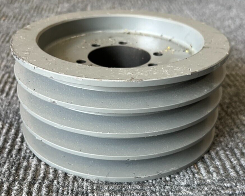 TB Woods 6.6X4B-SD 4 Groove V-Belt Pulley Sheave Gray 6 Mounting Hole ...