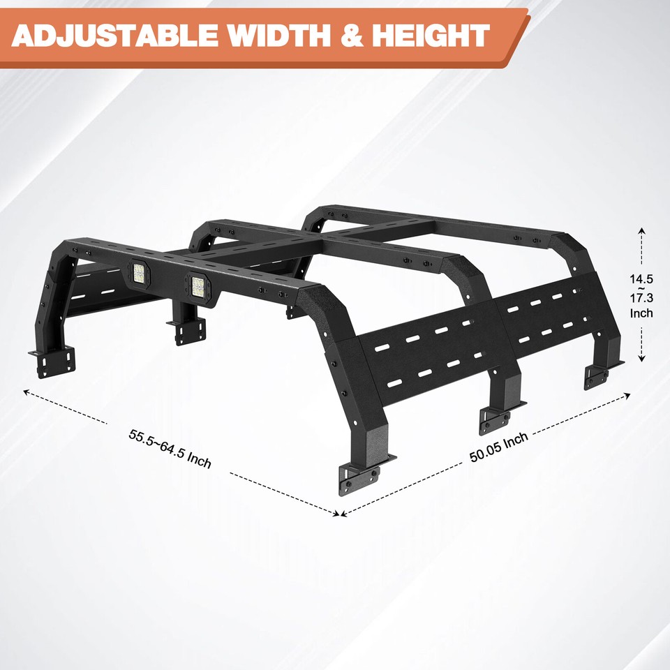 Steel Bed Rack Truck Carrier W/ Factory Bed Rails For Toyota Tundra ...