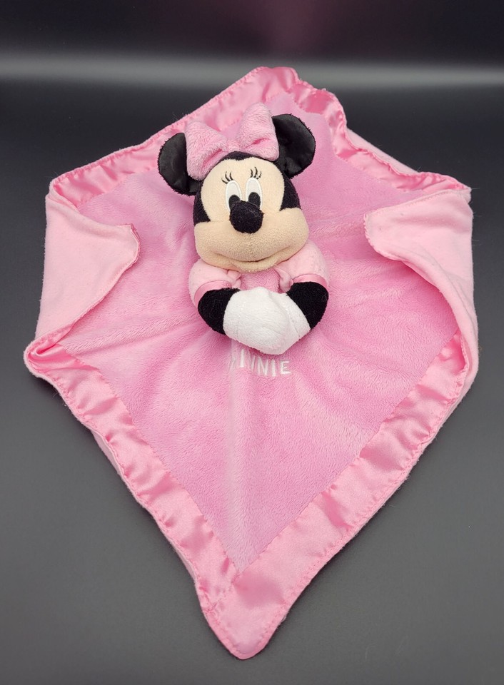 MINNIE MOUSE Rattle Lovey Security Blanket Satin & Disney Junior Pop ...