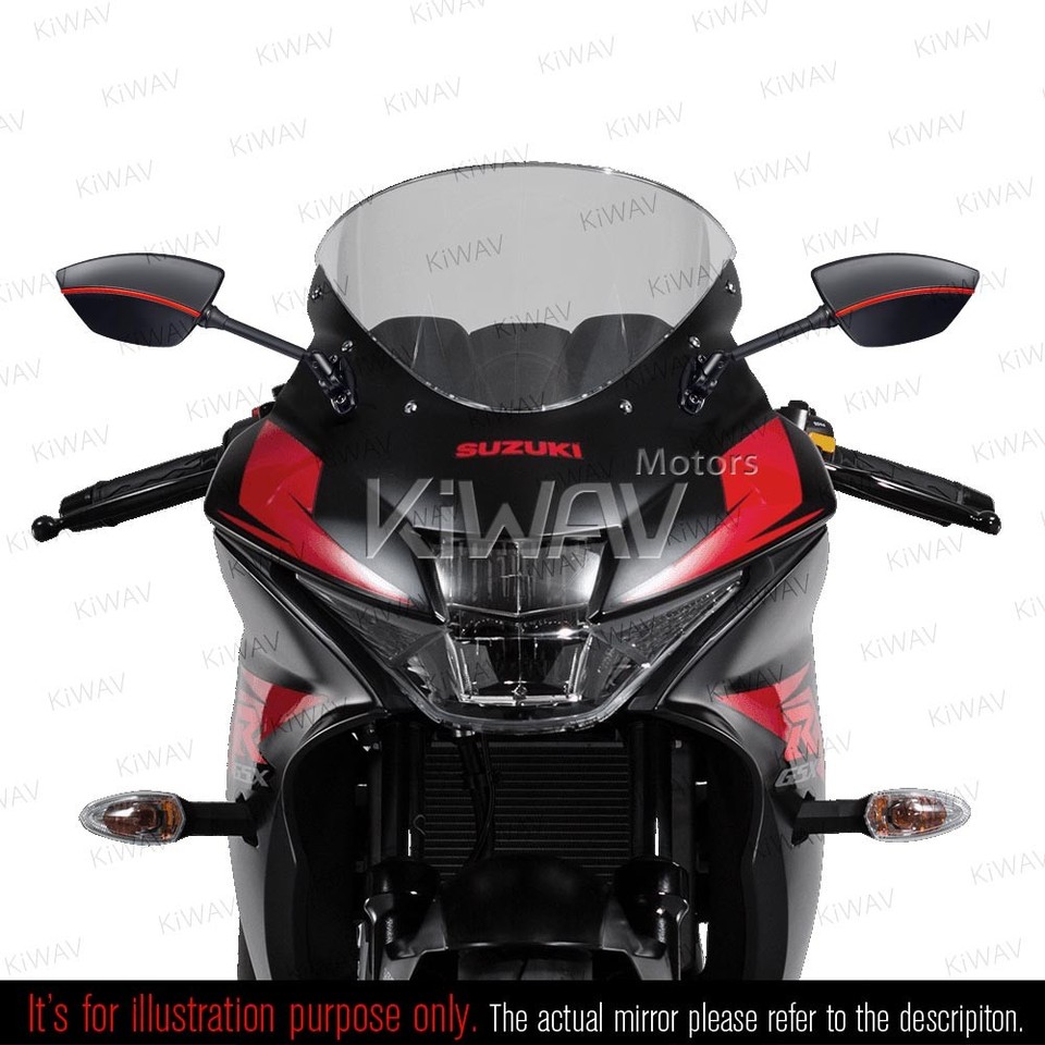 KiWAV Redline Motorcycle Mirrors Fairing Mount for 2004-2008 Aprilia ...