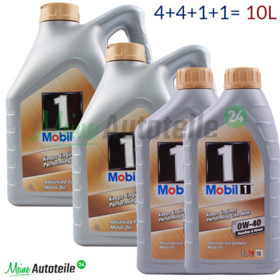 MOTORÖL MOBIL 1 New Life Nachfolger 10 Liter 0W-40 4L+4L+1L+1L= 10L NEU ...