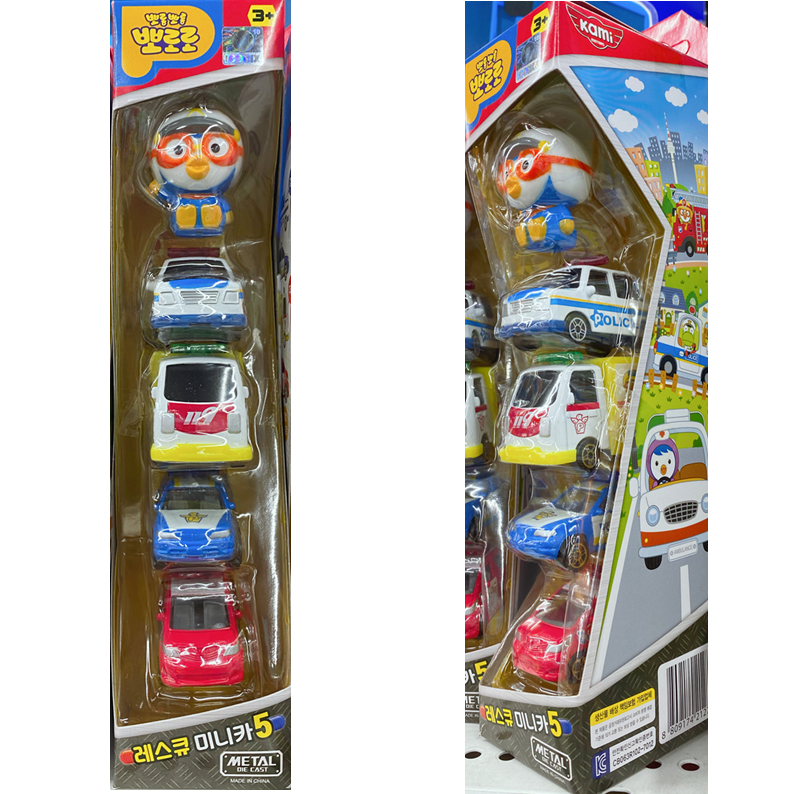 Pororo figure & Diecast Metal Mini Car 4P Set Korean TV Police ...