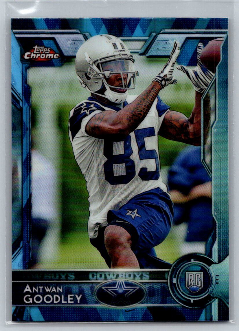 2015 Topps Chrome #186 Antwan Goodley Hot Box Blue Refractor RC COWBOYS ...