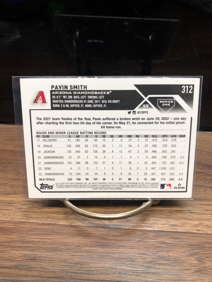 2023 Topps Baseball Series One #312 Pavin Smith ARIZONA DIAMONBACKS | eBay