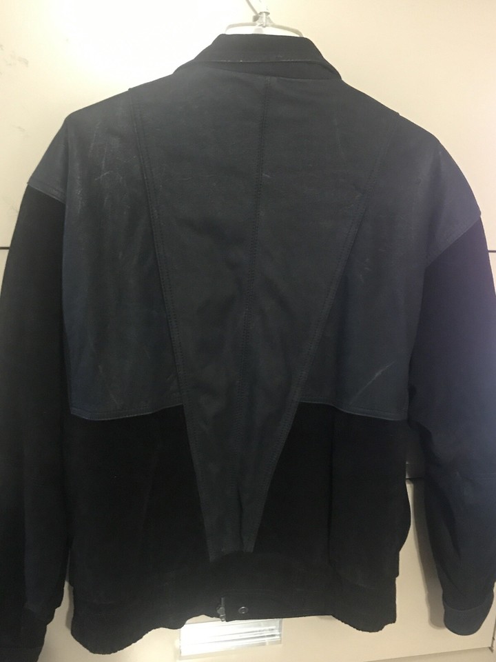 Men's GROUND ZERO Black Bomber Leather Jacket Coat - Size: Medium | eBay