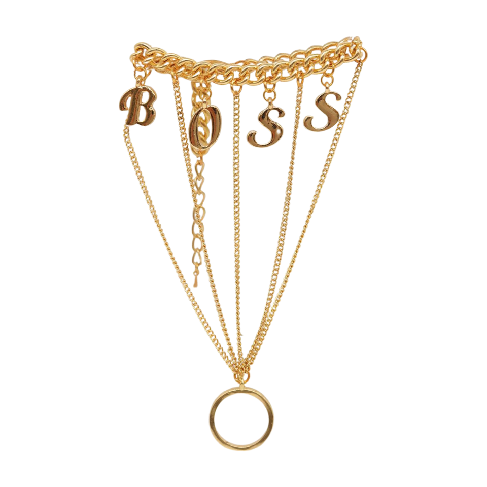 Women Gold Metal Hand Chain BOSS Cool Bracelet Ring Amazing Vibe ...