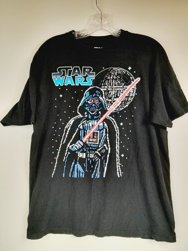 Star Wars Short Sleeve T Shirt Mens L Black Darth Vader 8 Bit Pixel ...
