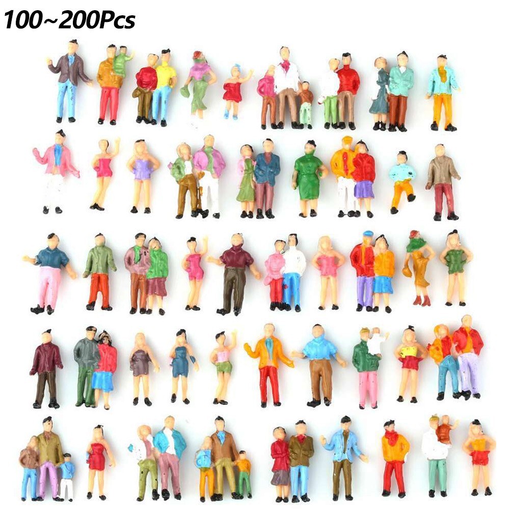 Model Trains Painted Figures-100pcs/200pcs 1:87 Scale People Passengers ...
