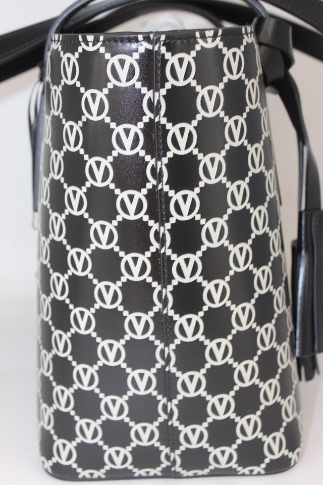 Valentino Medium Prince Monogram Black/White Leather Purse | eBay