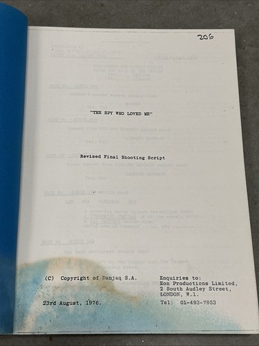 “THE SPY WHO LOVED ME” 1976 Final Draft Movie Screenplay Script James ...
