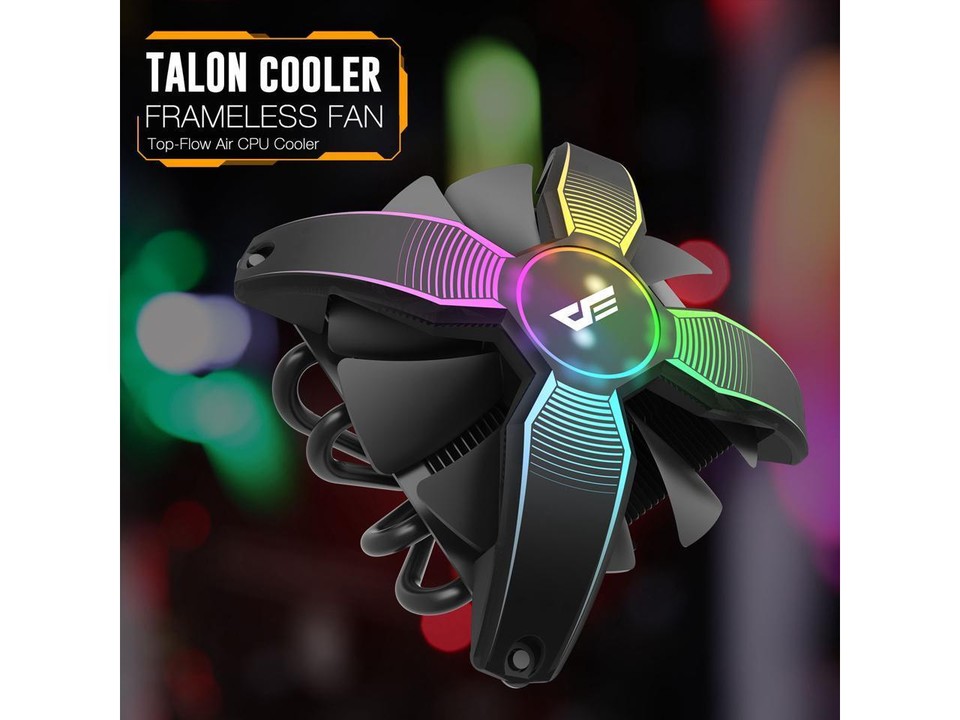 darkFlash Talon CPU Cooling Cooler LED RGB PWM Fan With Four Heatpipes ...