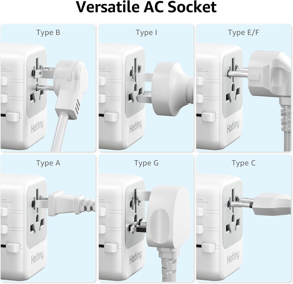 Worldwide Travel Adapter with USB C, Hotimy Universal Plug Adaptor with ...