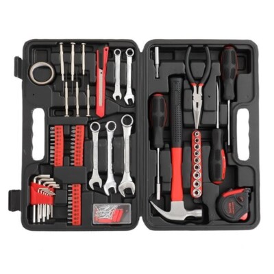 Tool Kit 148 Piece Household Hand Tool Set Wrench Socket w/ Carry Case ...