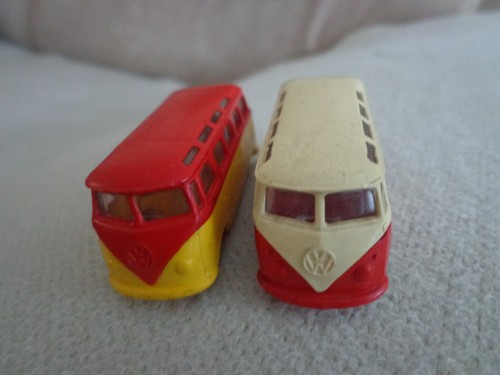 2 x Lego 607 #VW T1 # Samba Bus Kleinbus, Rot/Gelb, Weiss/Rot,ohne ...