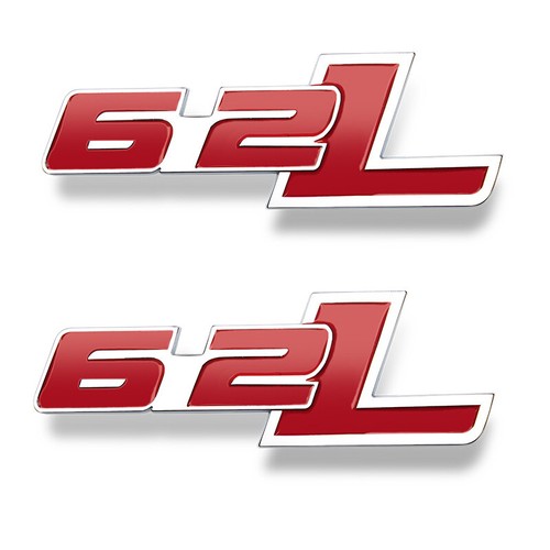 2x Metal 6.2L Car Trunk Tailgate Emblem Fender Badge 3D Decal Sticker ...