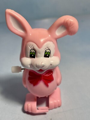 70s Easter Unlimited Wind Up Mechanical Toy Bunny Rabbit Pink Walking ...