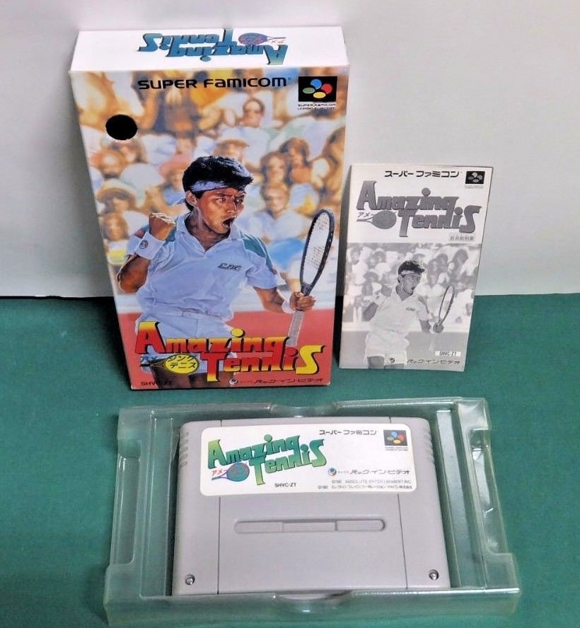 SNES -- AMAZING TENNIS -- Boxed. Super famicom. Japan Game. work. 13065 ...