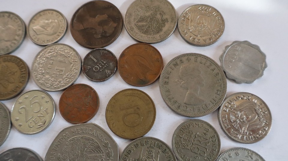 Old Foreign Coin Lot FROM ALL OVER THE WORLD SOME POSSIBLE SILVER LOT 4 ...